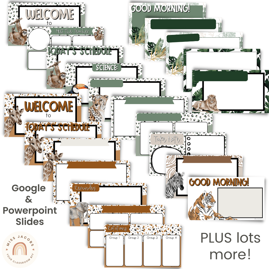 Morning Slides | MODERN JUNGLE Classroom Decor | Google Slides Templates