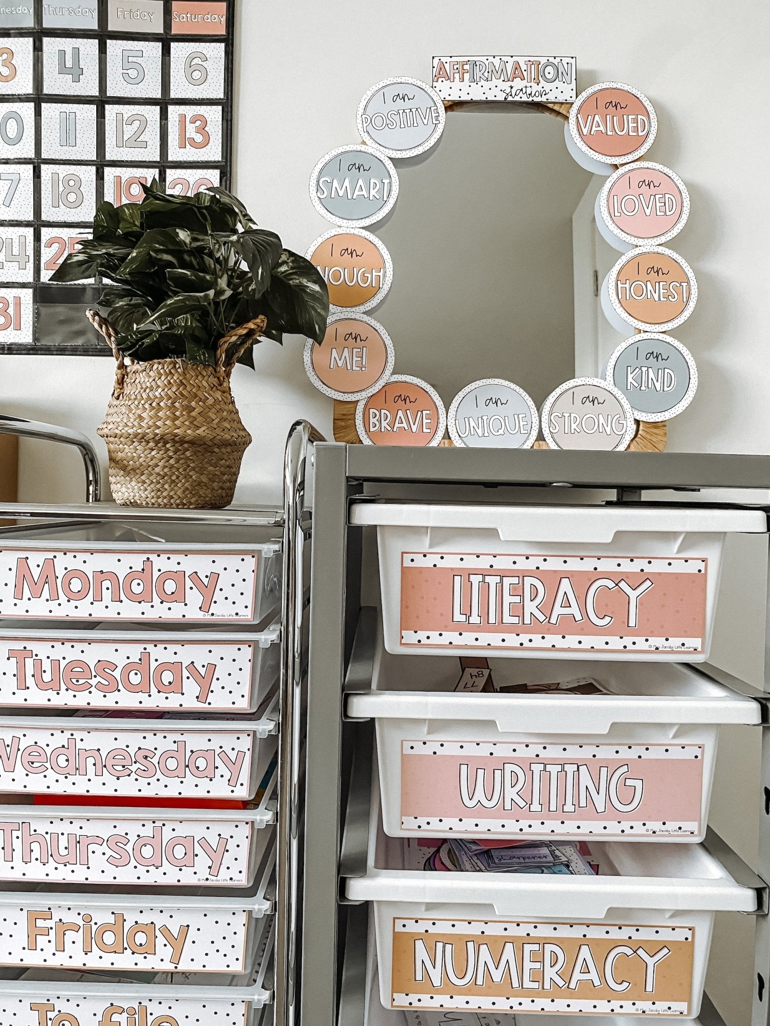 Spotty Boho Classroom Decor - Boho Neutrals Theme - Miss Jacobs