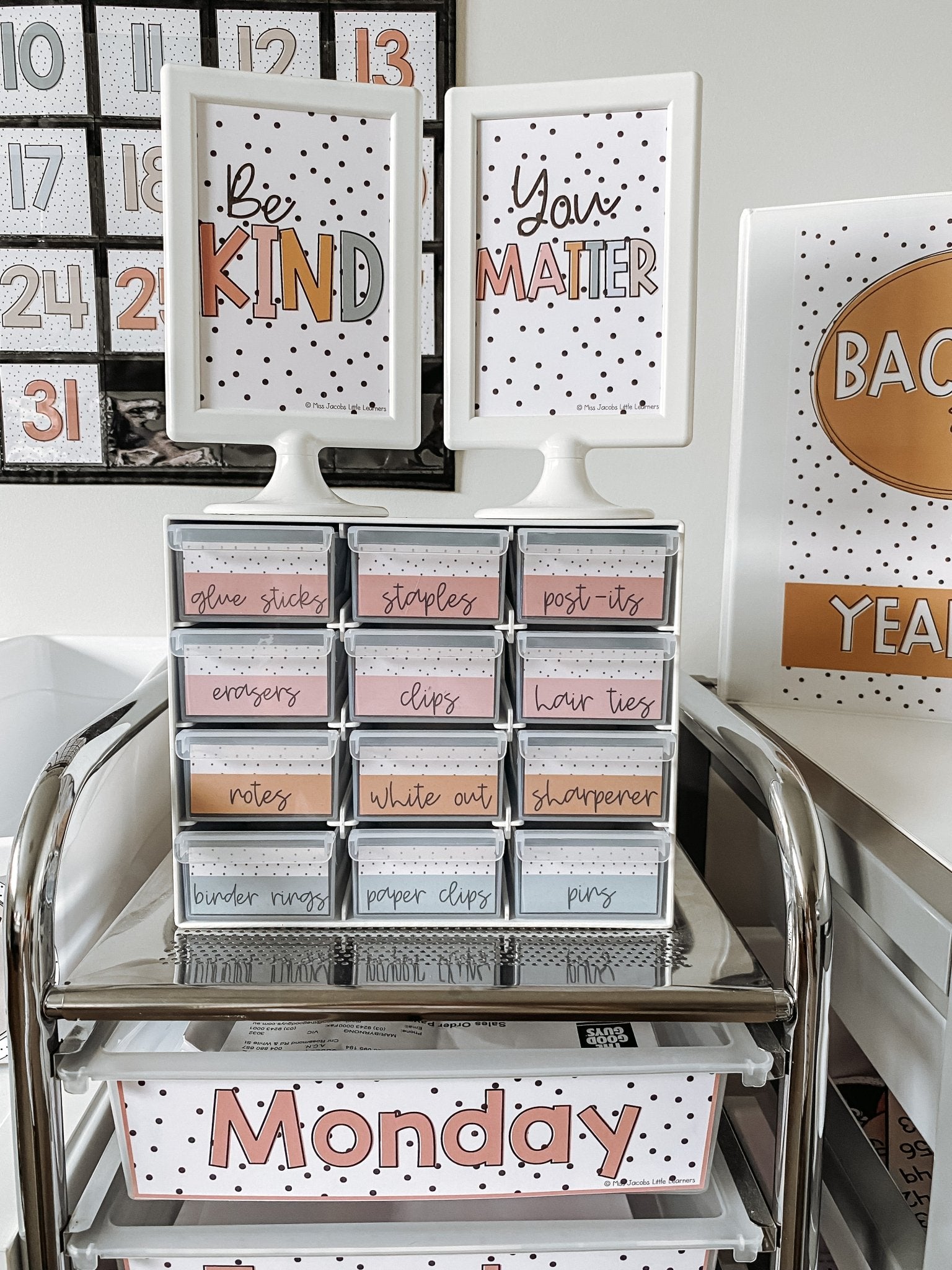 Spotty Boho Classroom Decor - Boho Neutrals Theme - Miss Jacobs