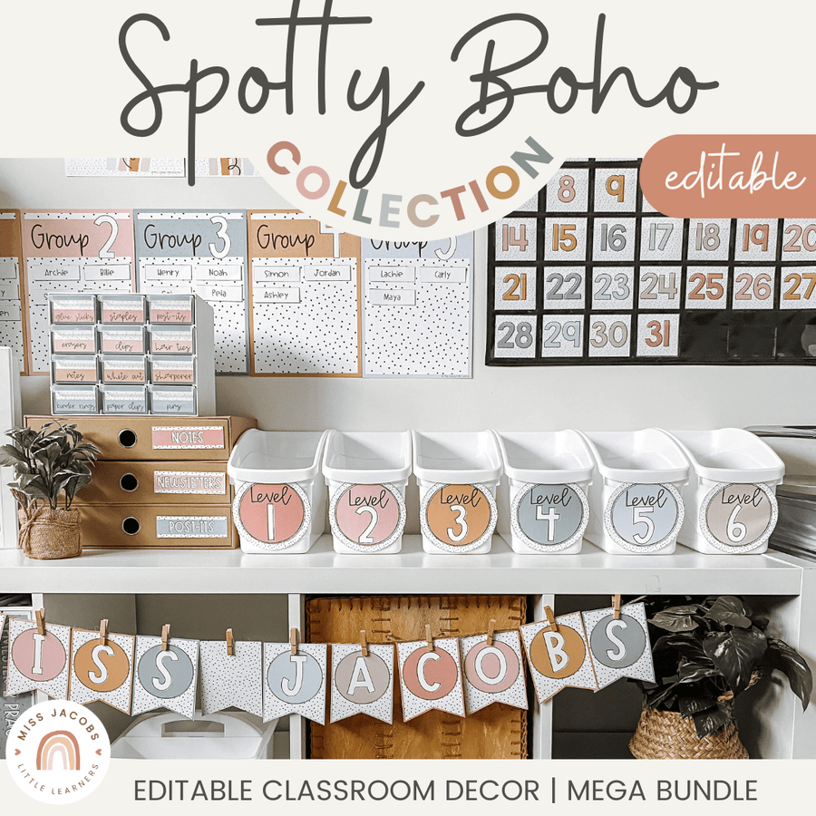 Spotty Boho Classroom Theme - Miss Jacobs Little Learners - Miss Jacobs ...