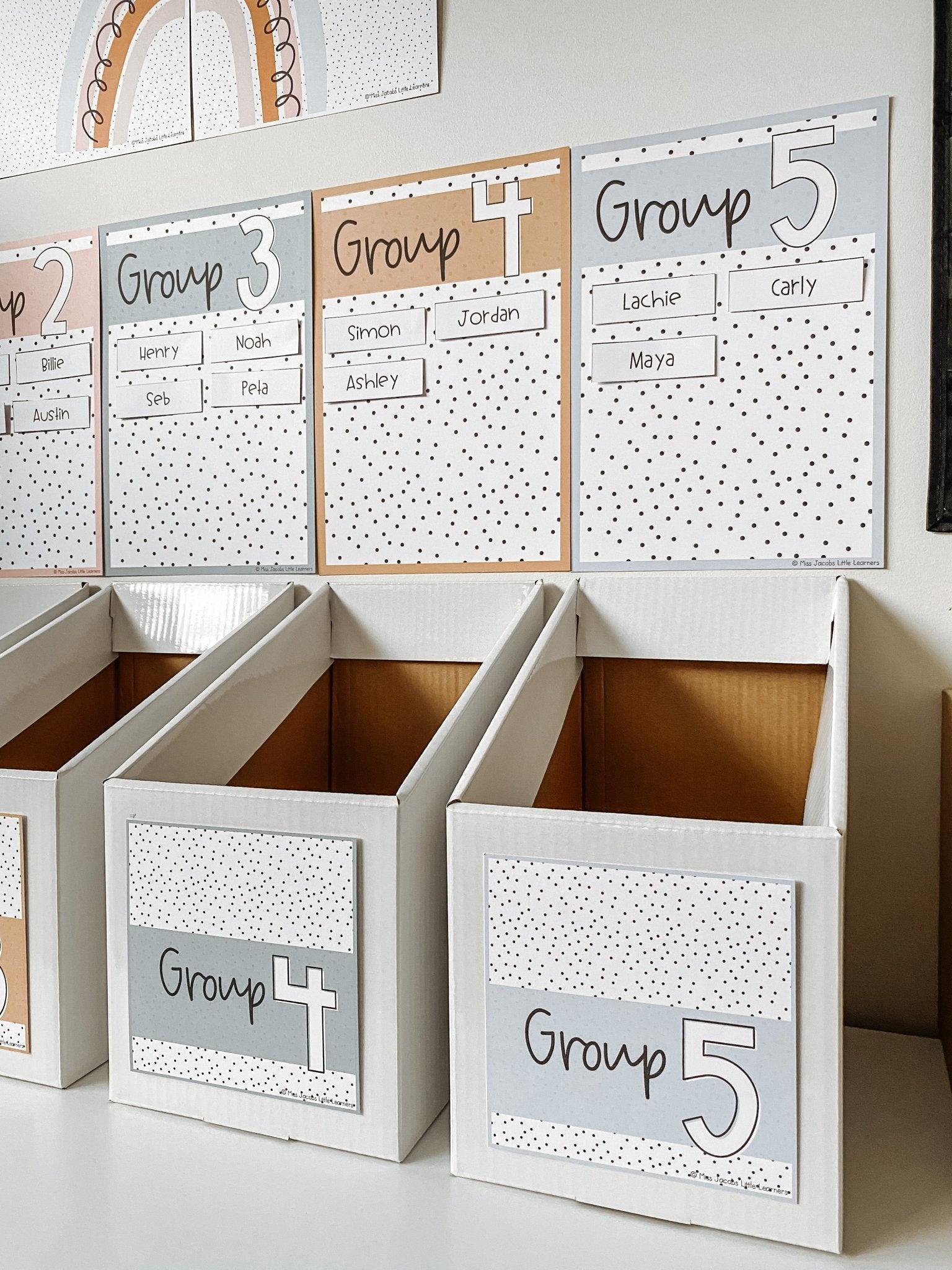 Spotty Boho Classroom Decor - Boho Neutrals Theme - Miss Jacobs