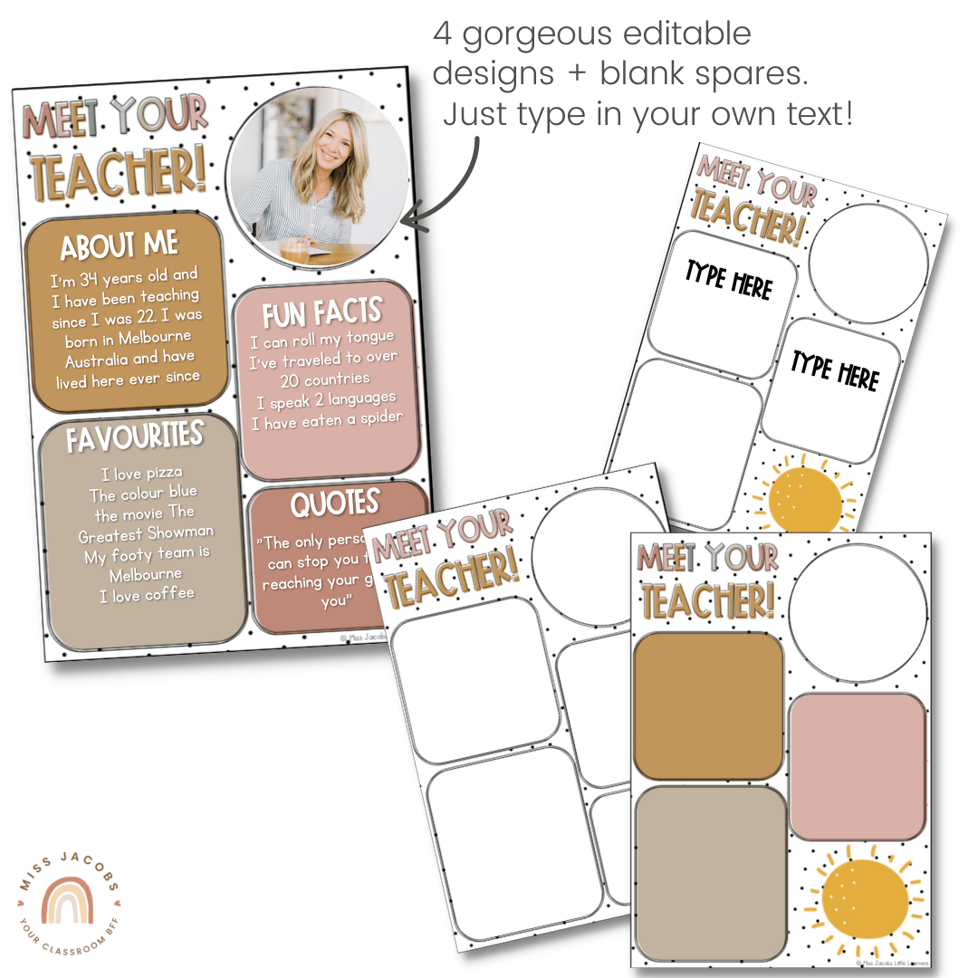 Meet The Teacher Template - Editable - Miss Jacobs Little Learners