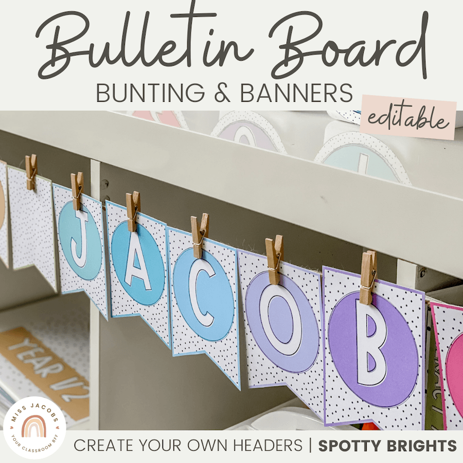 Bunting & Banners - Bulletin Board Letters - Spotty Bright - MJLL
