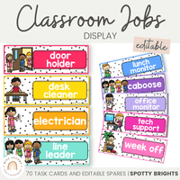 Classroom Job Chart - Spotty Bright Theme - Miss Jacobs