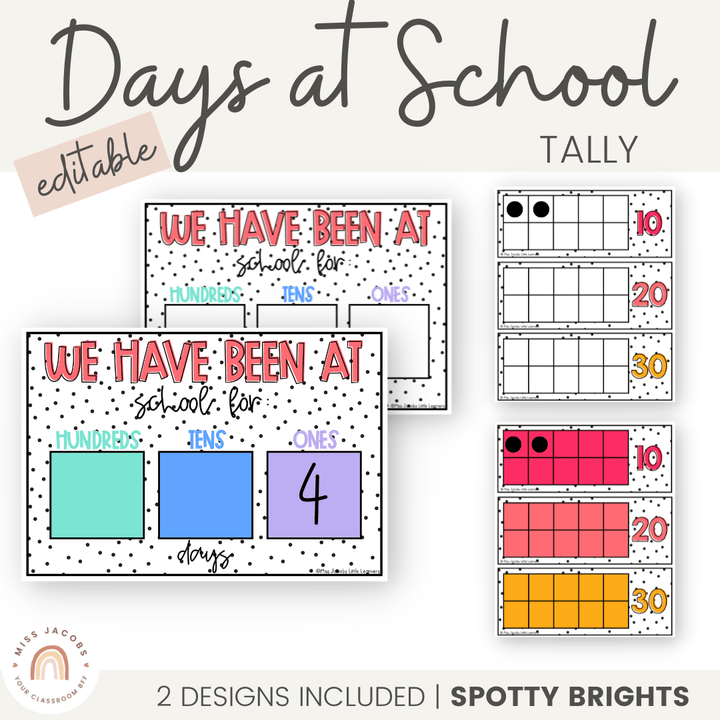 100 Days of School Poster - Miss Jacobs Little Learners