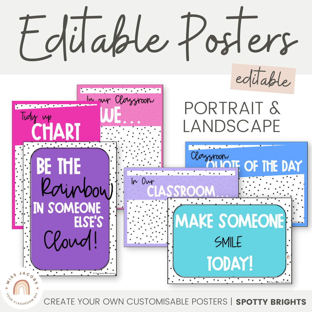 Editable Classroom Posters - Miss Jacobs Little Learners