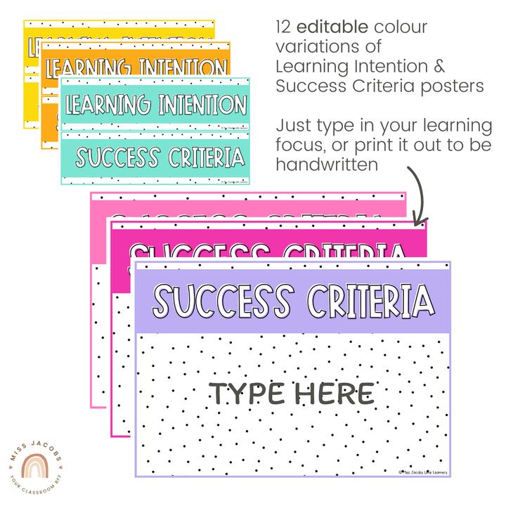 Learning Intentions – Miss Jacobs Little Learners