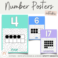Number Posters with Ten Frames - Spotty Bright - Miss Jacobs