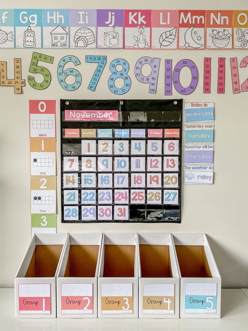 Number Posters with Ten Frames - Spotty Bright - Miss Jacobs