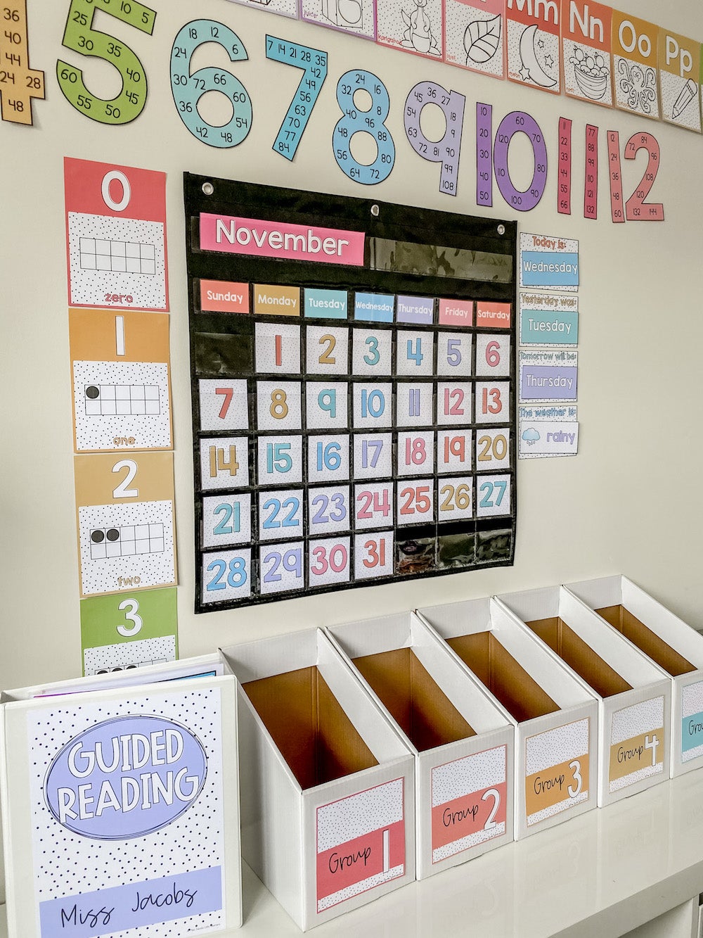 Number Posters with Ten Frames - Spotty Bright - Miss Jacobs