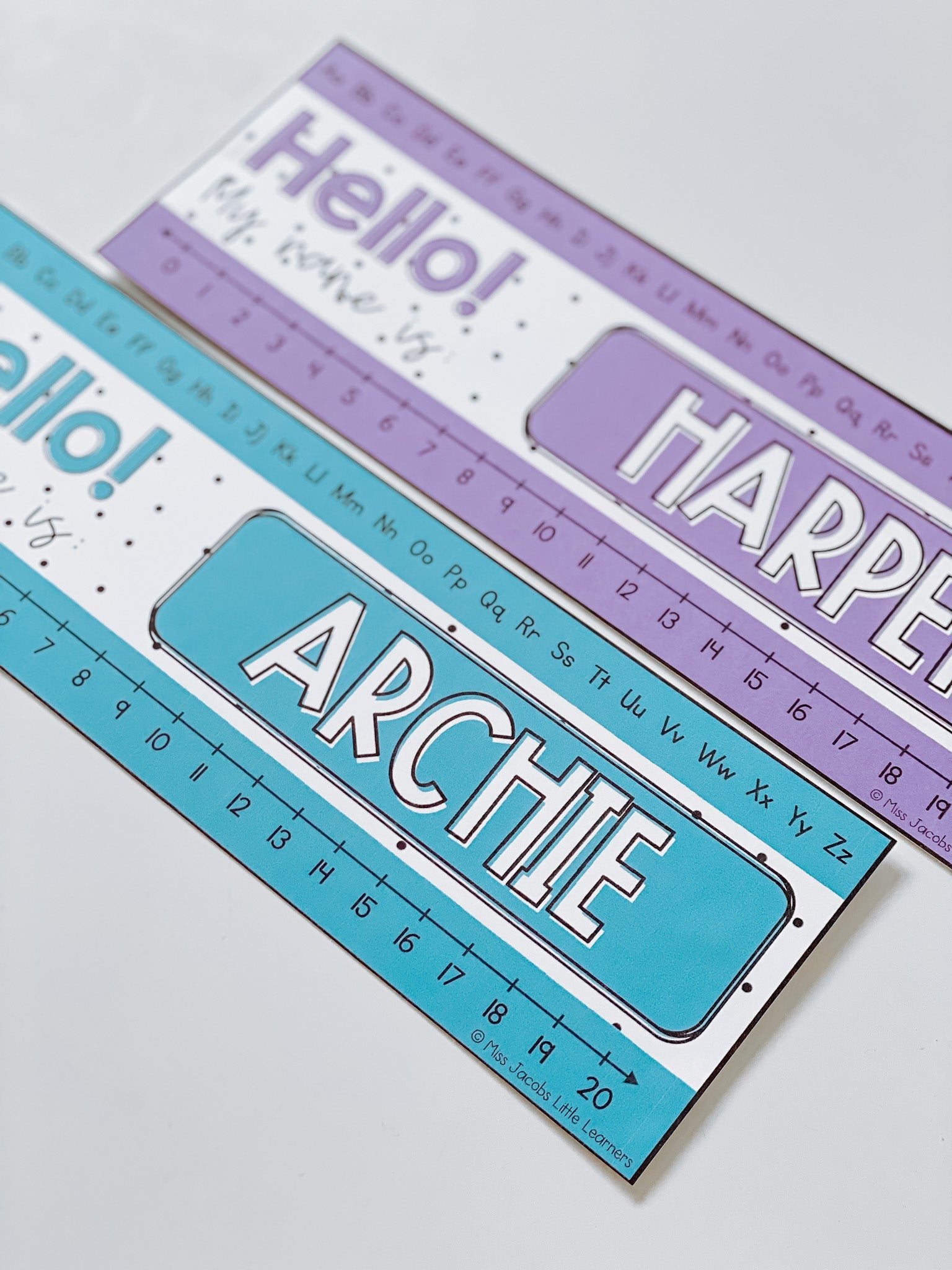 Student Desk Name Plates - Spotty Bright Theme - Miss Jacobs