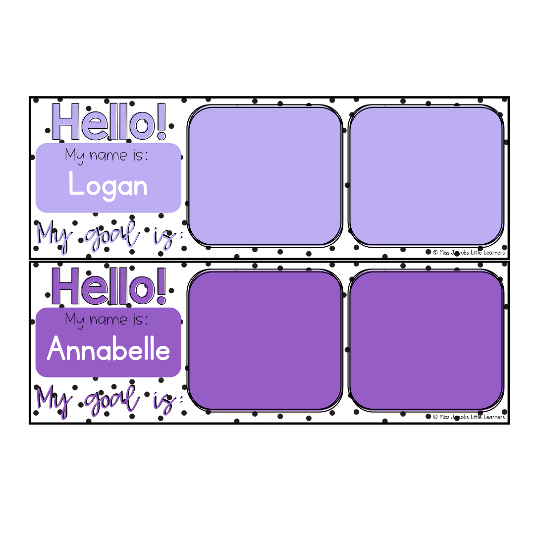 Student Desk Name Plates - Spotty Bright Theme - Miss Jacobs – Miss ...