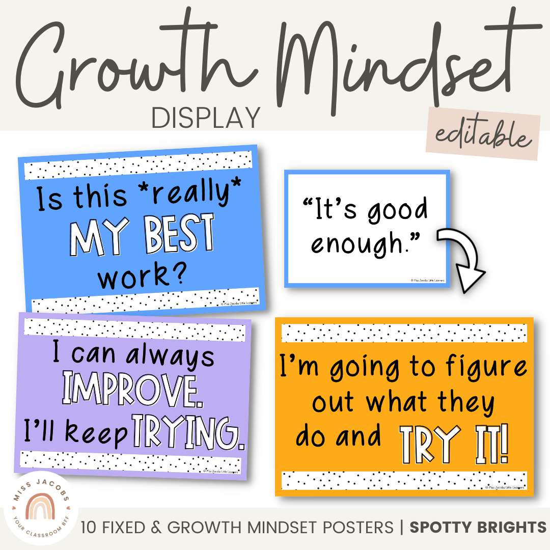 Growth Mindset Posters - Miss Jacobs Little Learners - Miss Jacobs ...