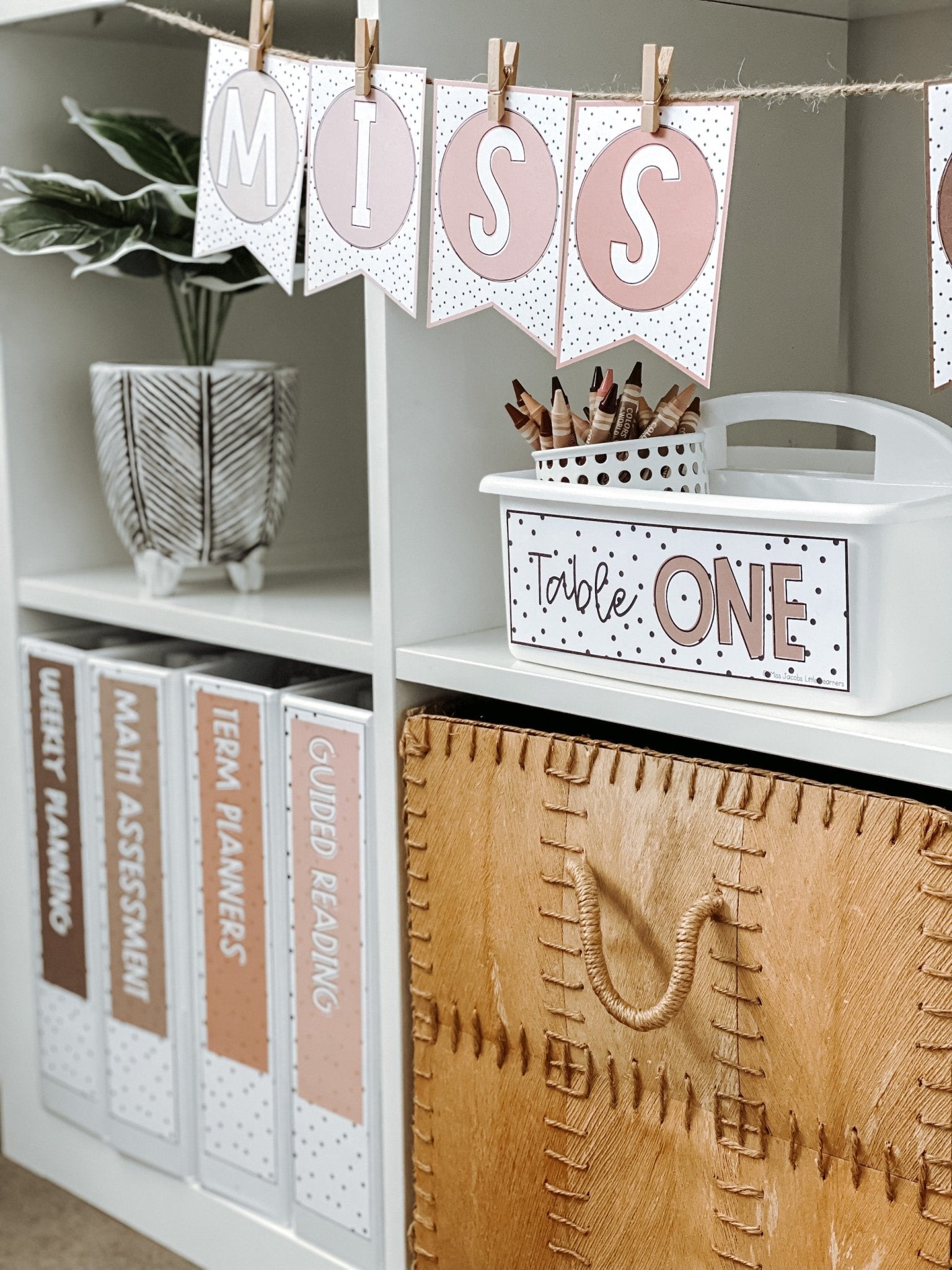 Spotty Neutrals Classroom Decor - Muted Tones - Miss Jacobs