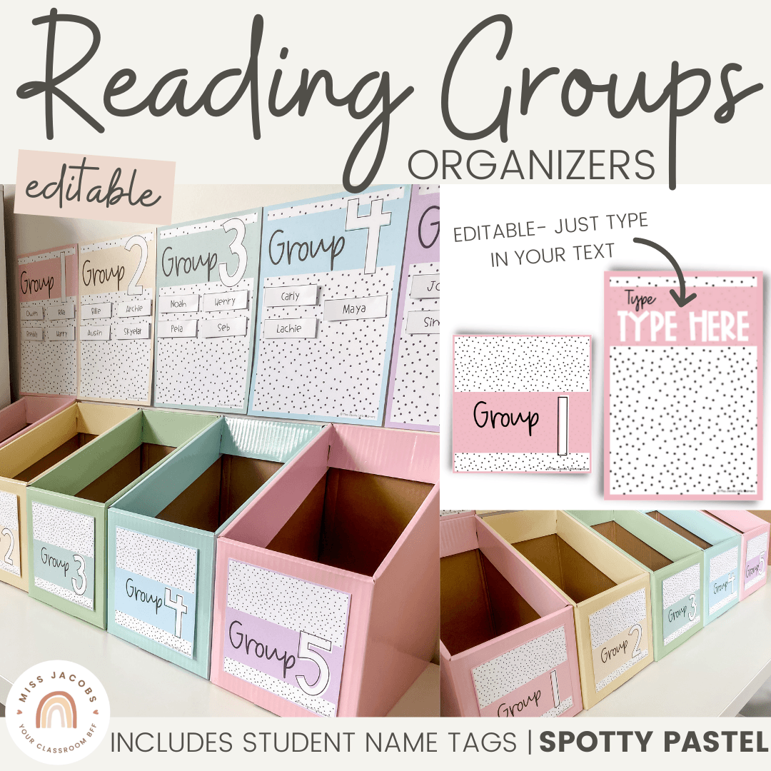 Spotty Pastels Reading Groups Organizers | Muted Rainbow Guided Readin ...