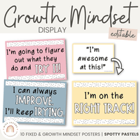 Spotty Pastels Themed Growth Mindset Posters | Muted Rainbow Color Pal ...