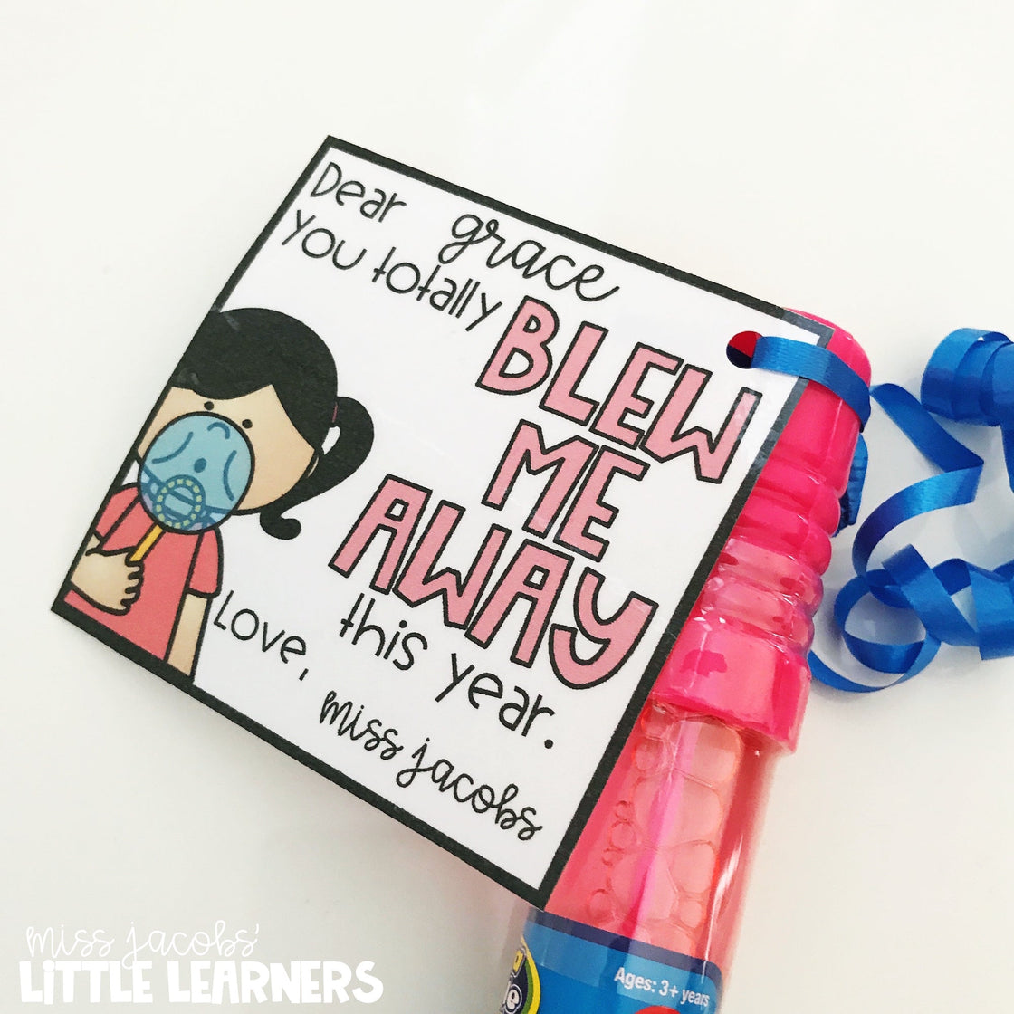 Student Gift Tags for Bubble Wand | You blew me away | Editable – Miss ...
