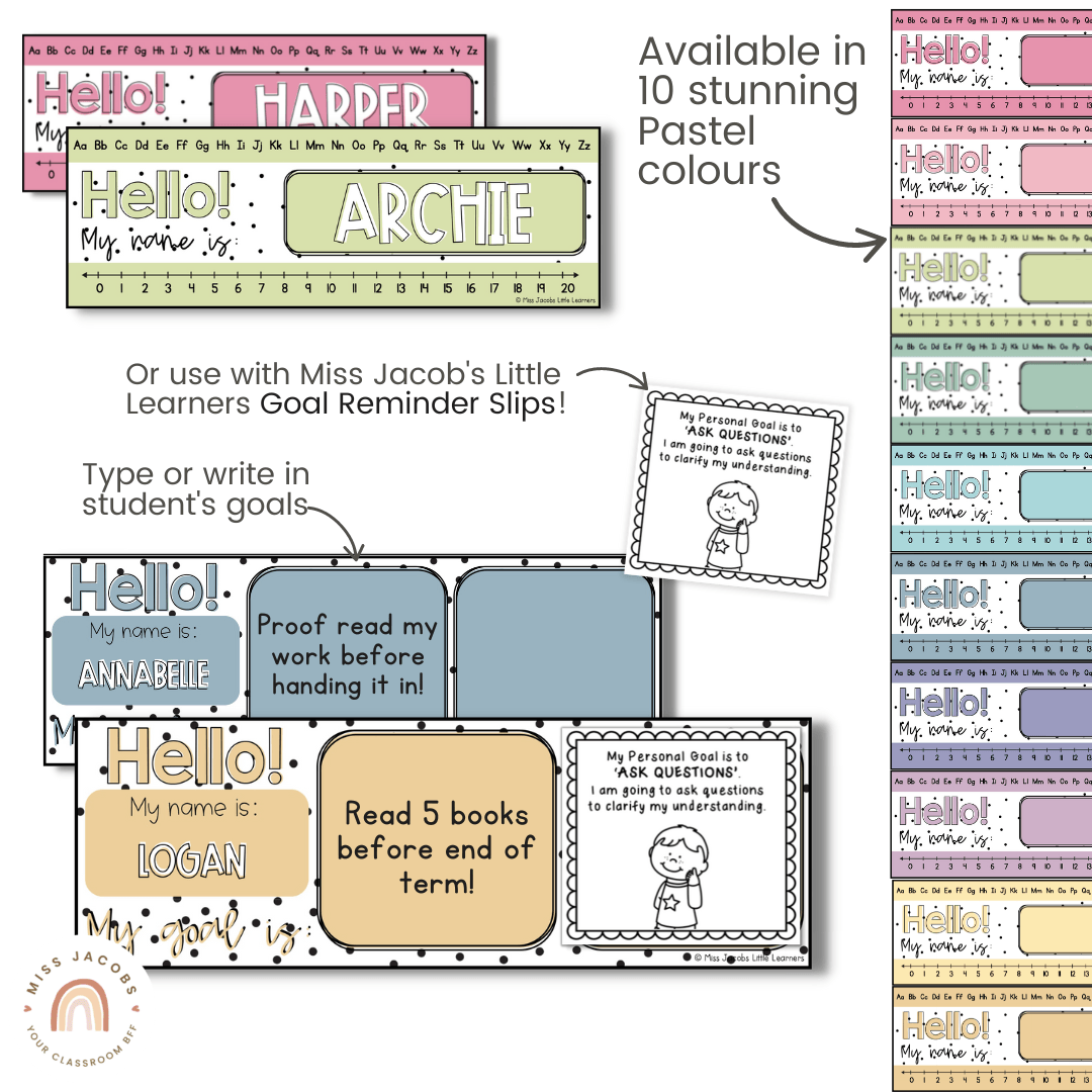 Student Name Tags Page 2 - Miss Jacobs Little Learners