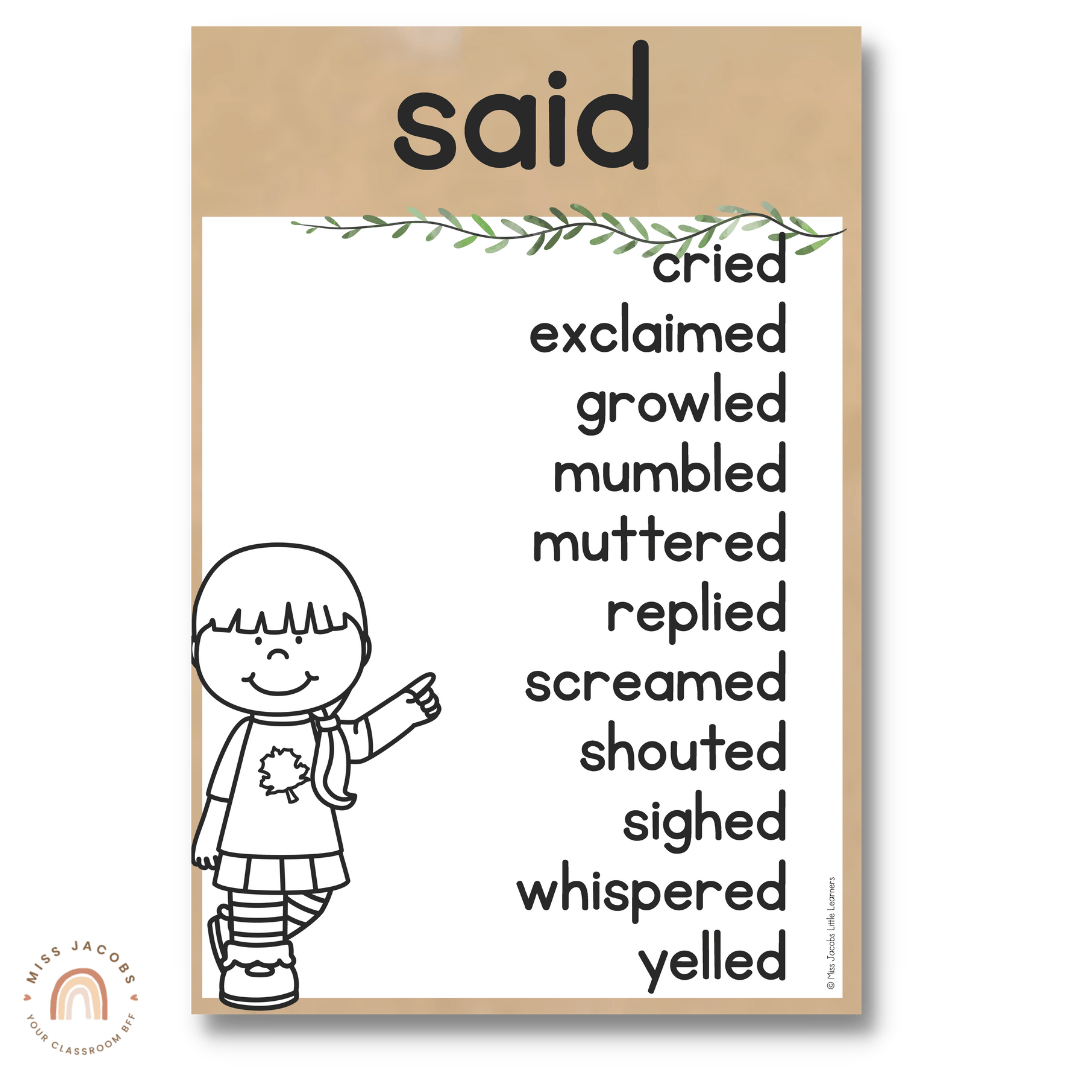 Synonym Posters | Rustic BOHO PLANTS decor - Miss Jacobs Little Learners