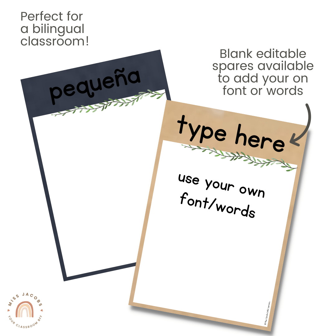 Synonym Posters | Rustic BOHO PLANTS decor - Miss Jacobs Little Learners