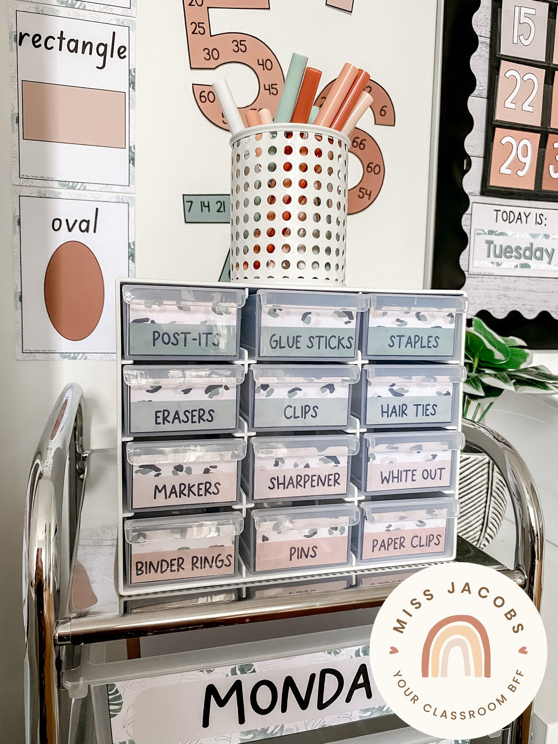 Teacher Toolbox Labels - Modern Jungle Classroom Decor