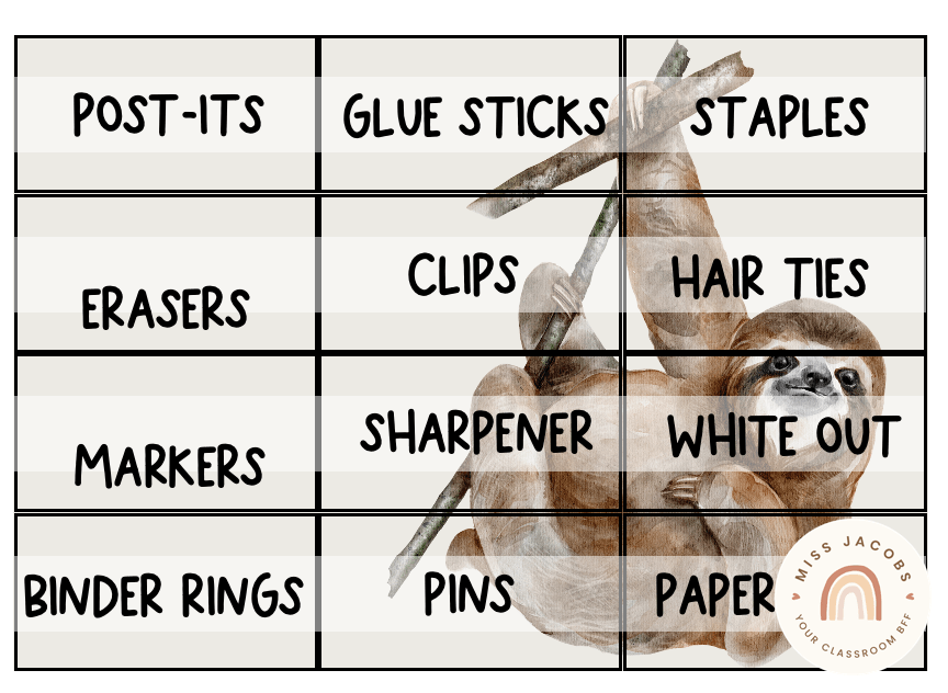 Teacher Toolbox Labels - Modern Jungle Classroom Decor