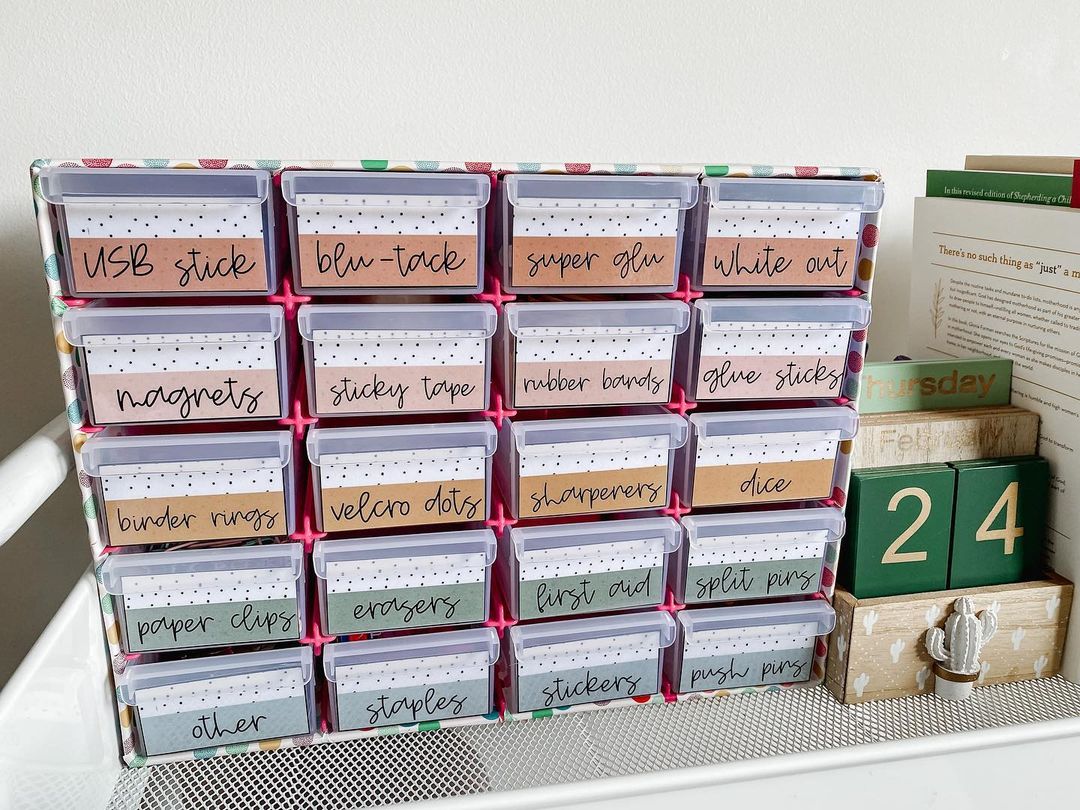 Teacher Toolbox Labels - Spotty Boho Classroom Decor