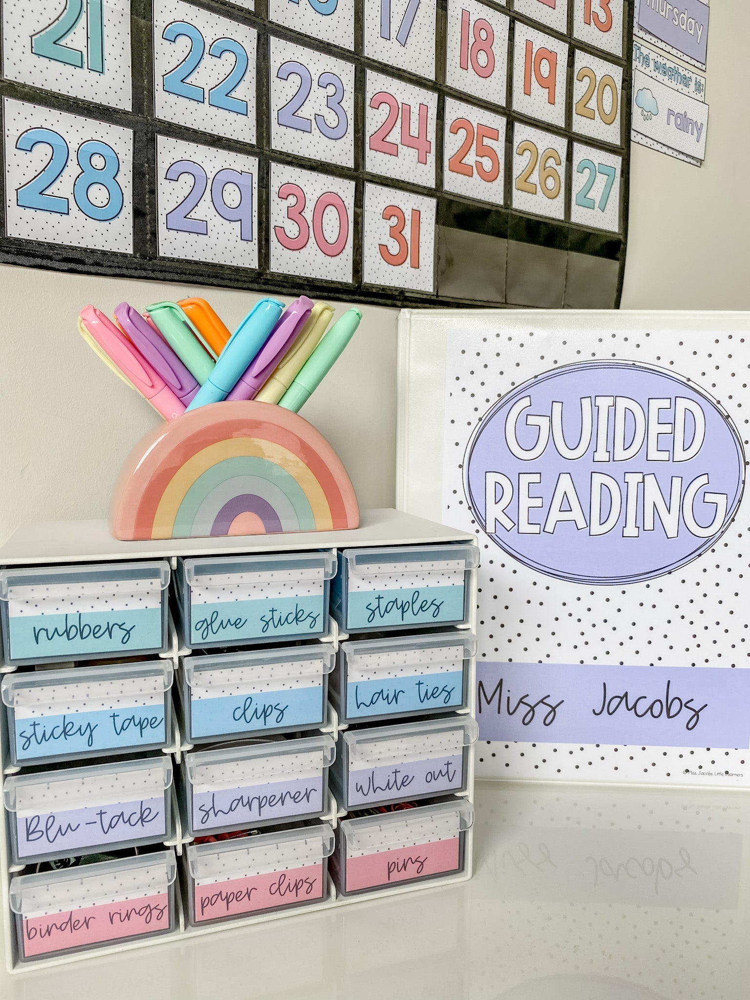 Teacher Toolbox Labels - Spotty Bright Theme - Miss Jacobs