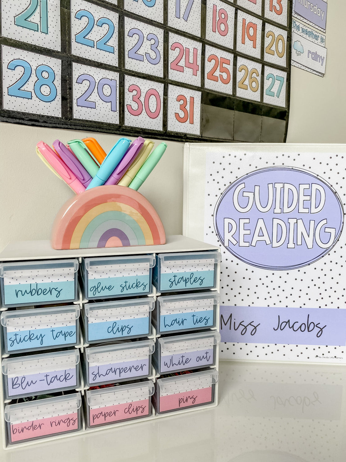 Teacher Toolbox Labels - Spotty Bright Theme - Miss Jacobs