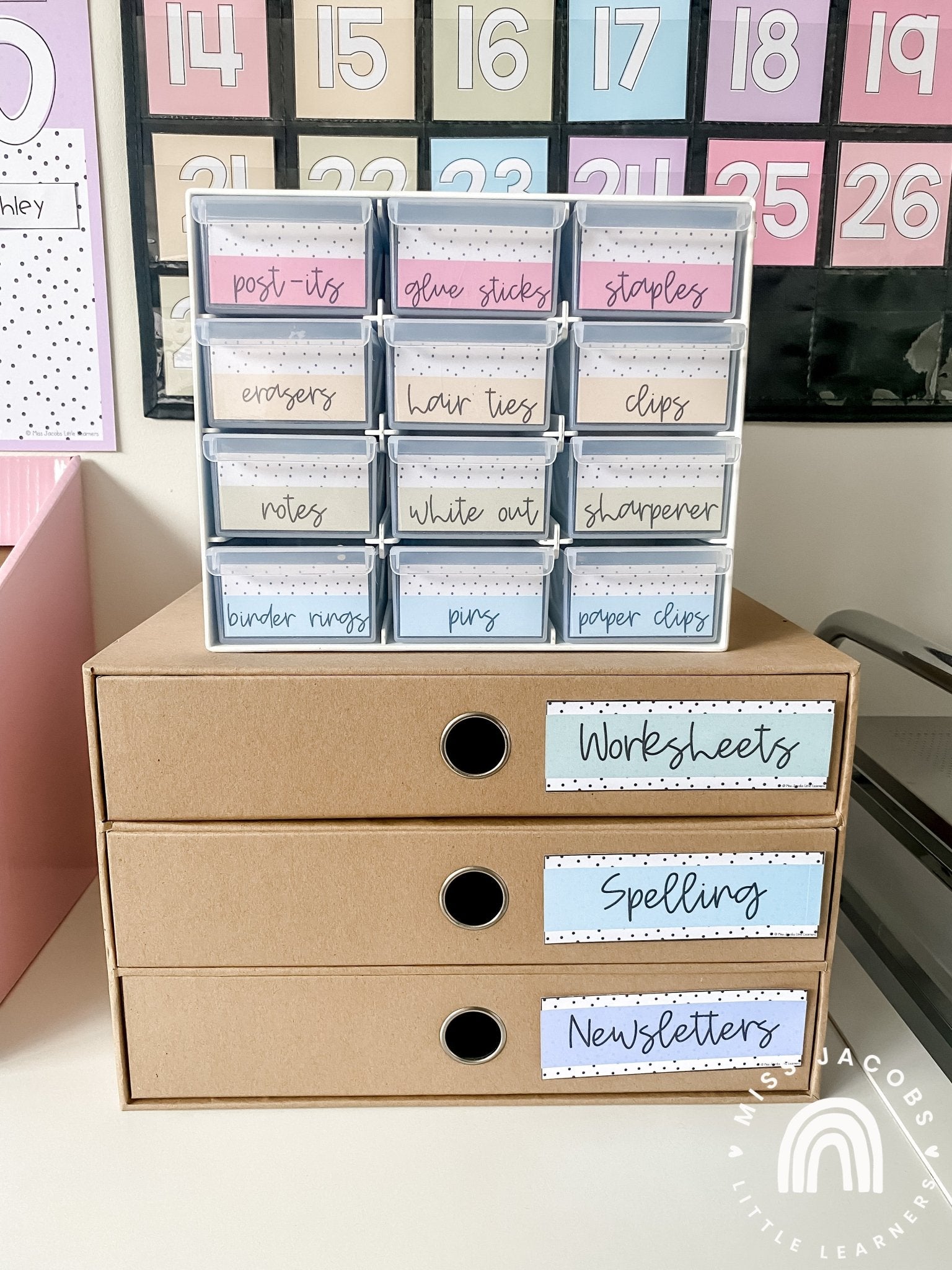 Teacher Toolbox Labels - Spotty Pastel Theme - Miss Jacobs - Default Title