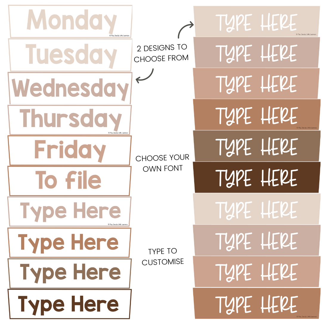 TEACHER TROLLEY LABELS | OMBRE NEUTRALS | EDITABLE