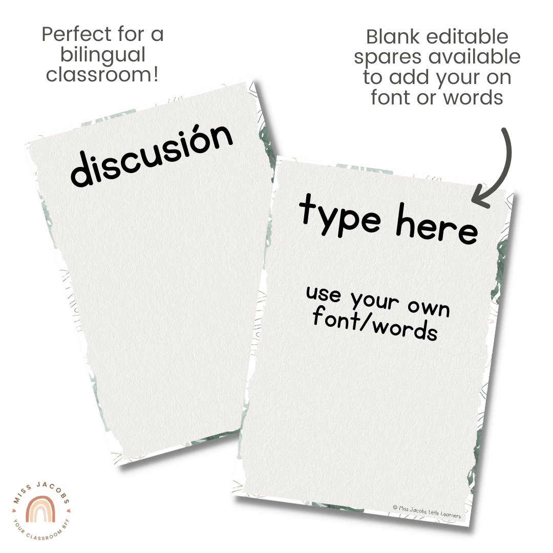 Text Type Posters - Modern Jungle Classroom Decor