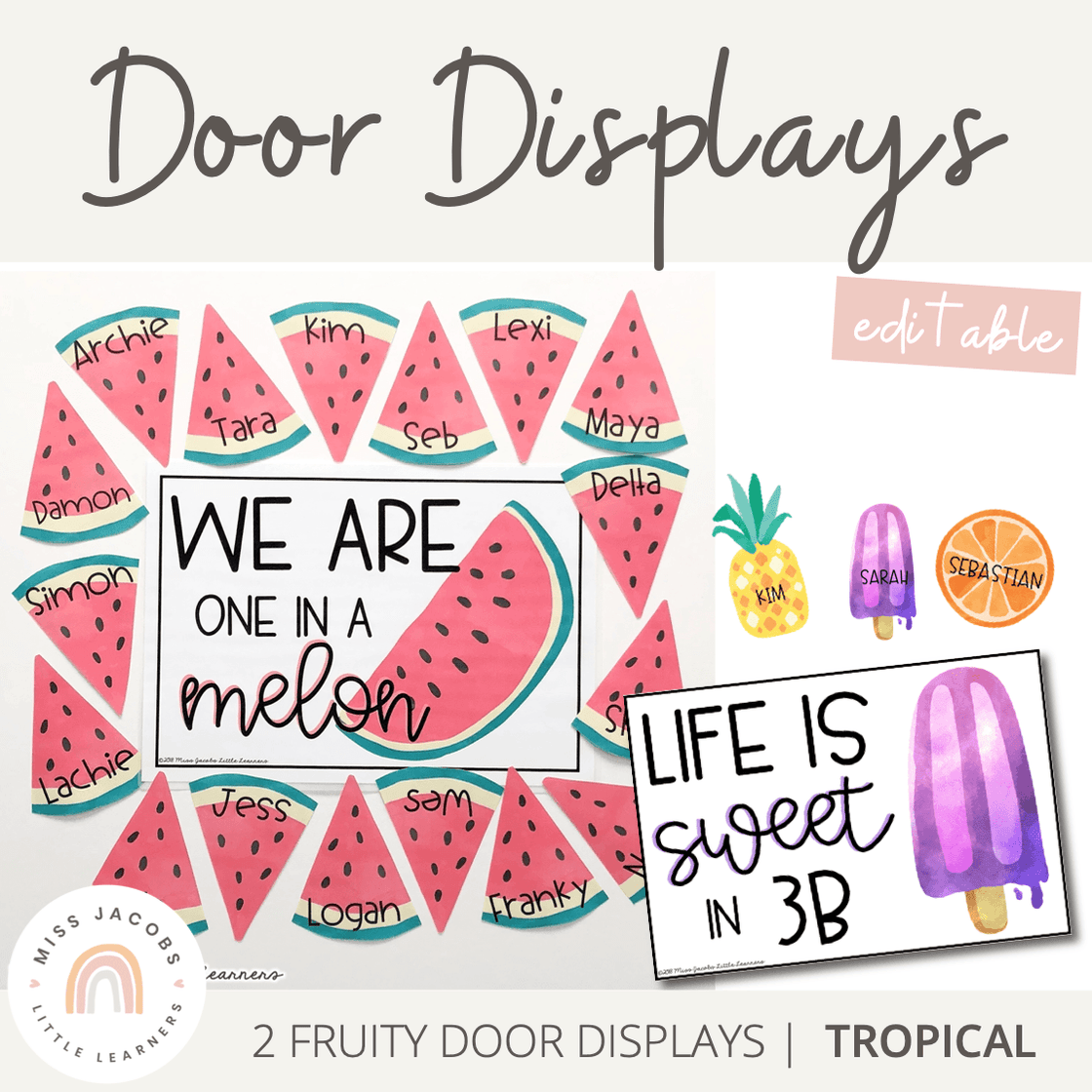 Door Display - Tropical Vibes Classroom Decor