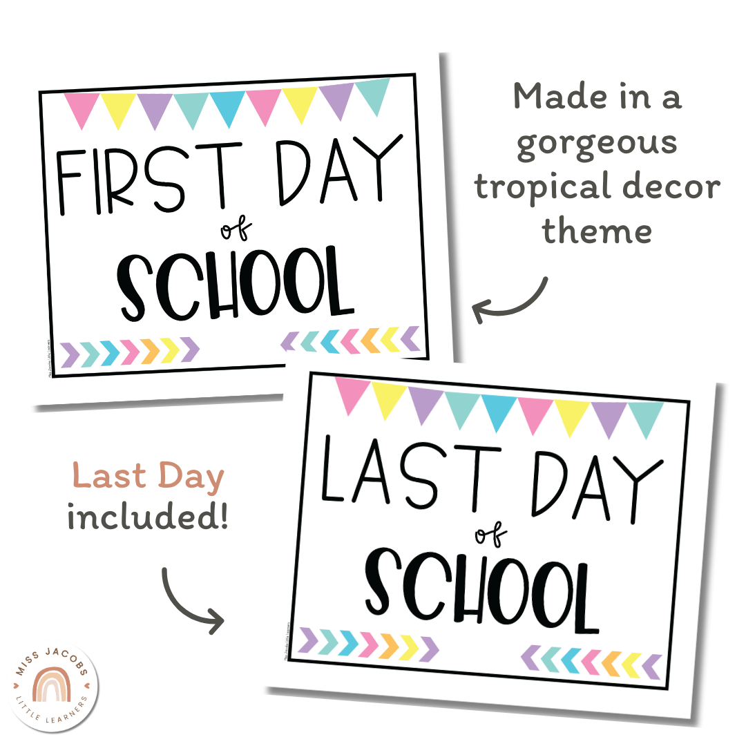 First Day of School Signs | Tropical Theme