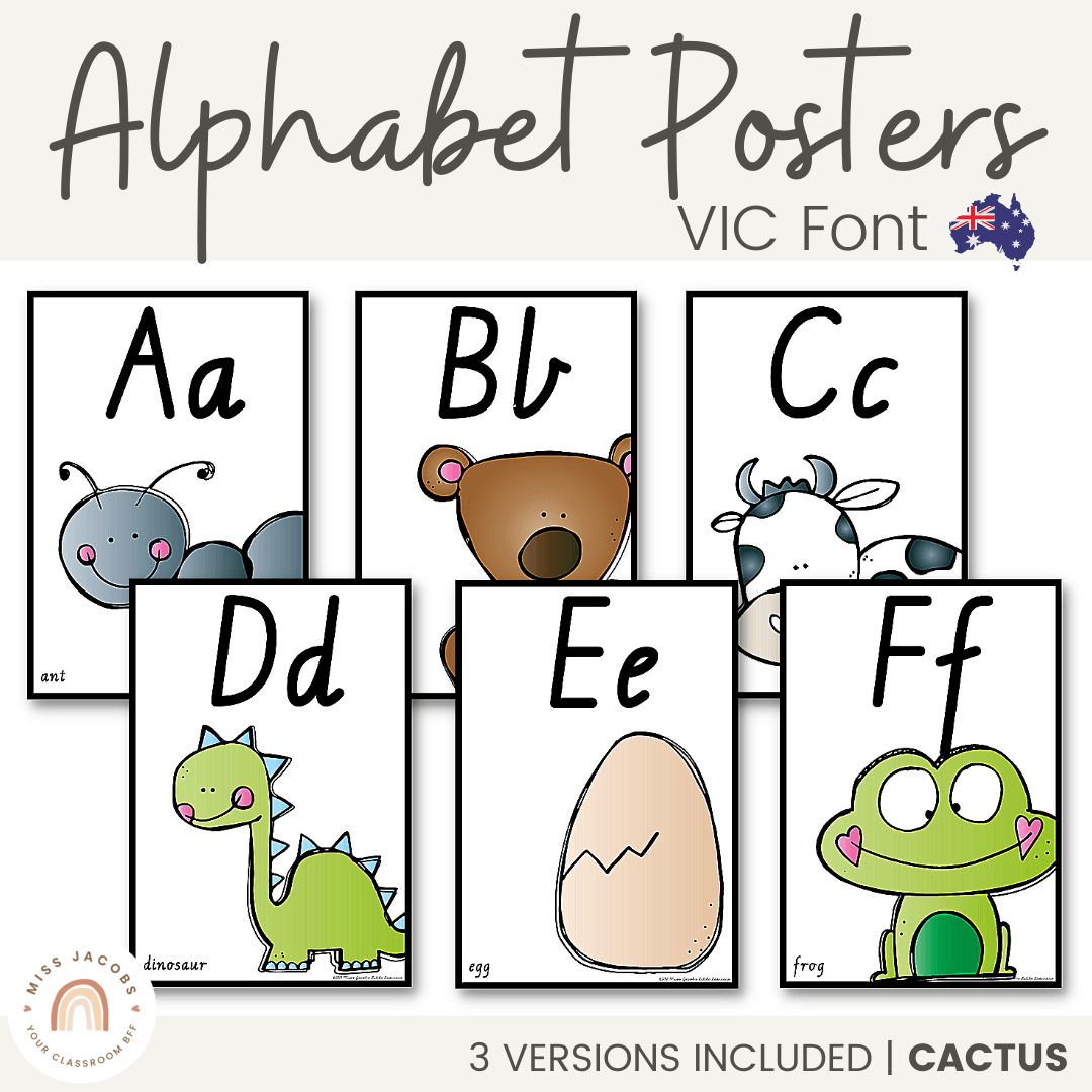 VIC Font Alphabet Posters | Cute Classroom Decor | Aussie Fonts