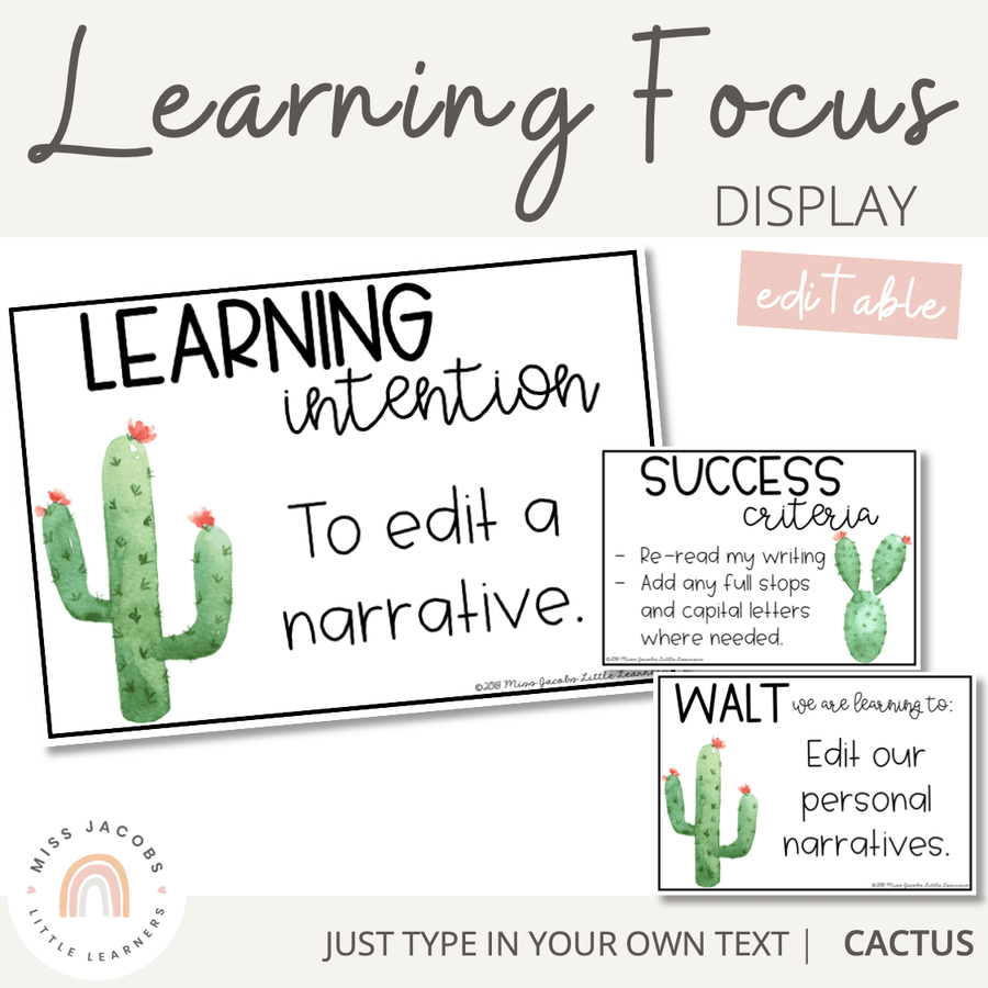 Learning Intentions – Miss Jacobs Little Learners