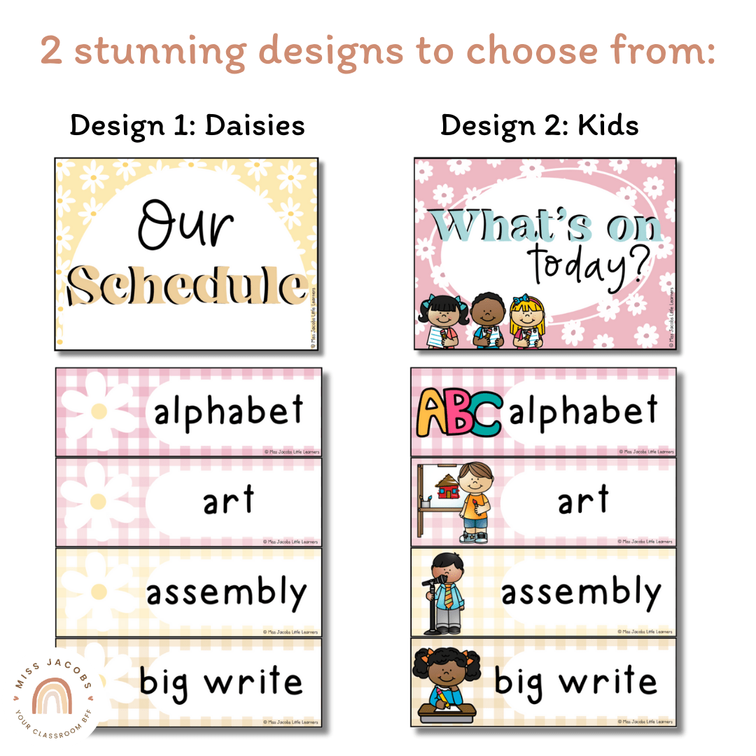 Visual Timetable | Daisy Gingham Pastels Classroom Decor | Editable ...