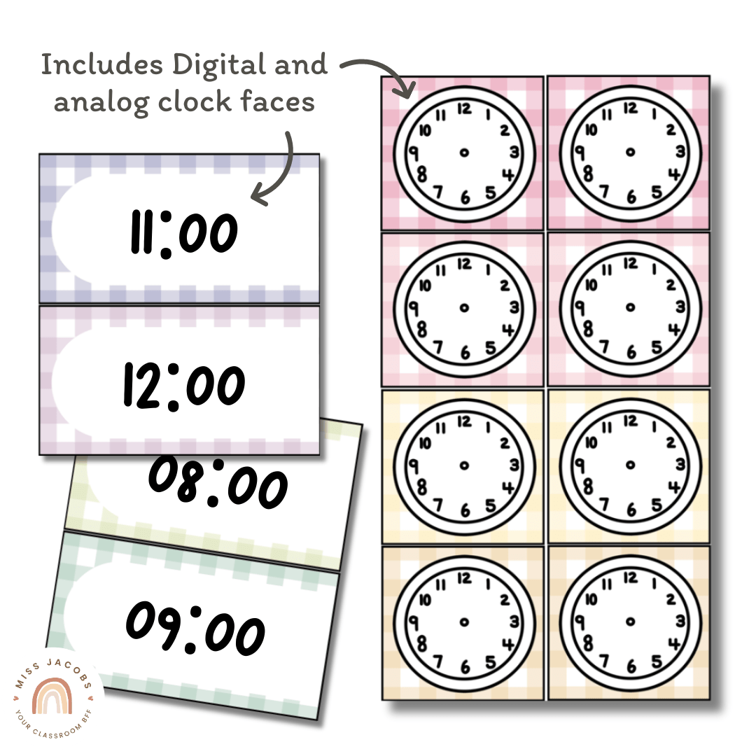 Visual Timetable | Daisy Gingham Pastels Classroom Decor | Editable ...