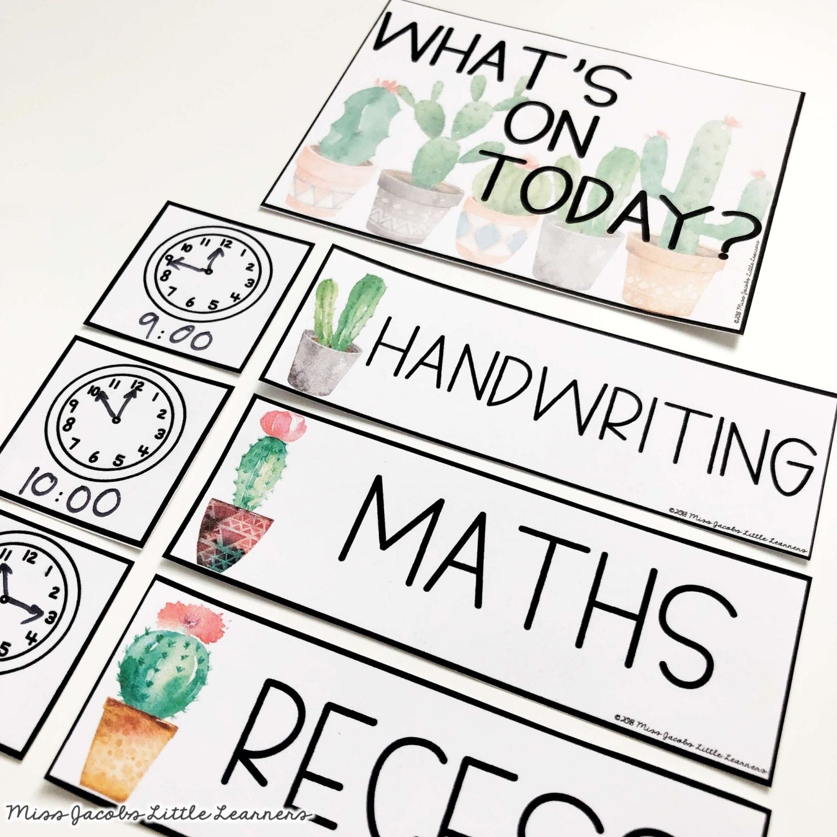 Visual Timetable Daily Schedule - Cactus & Succulent Decor