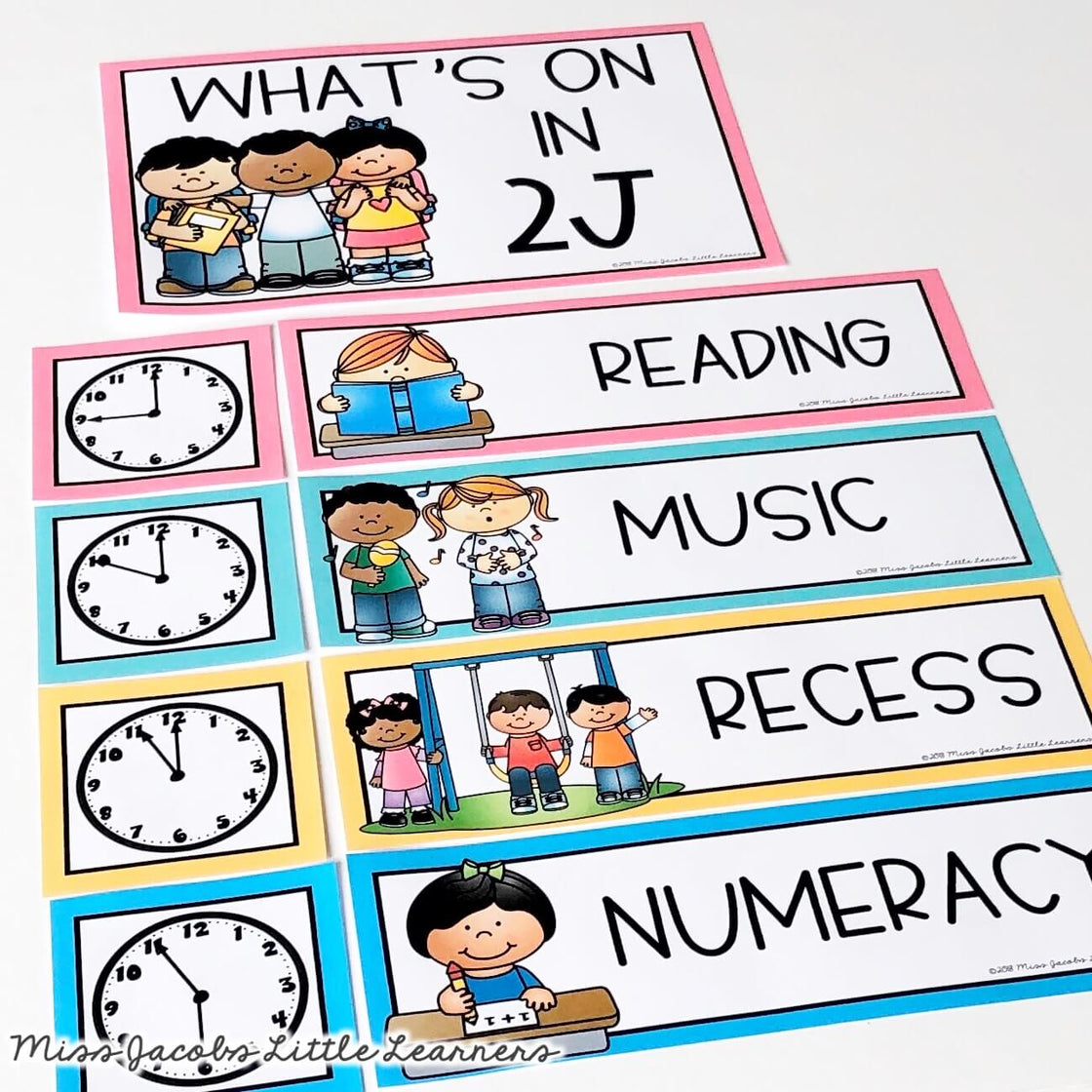 Visual Timetable | Editable | Tropical Colour Palette