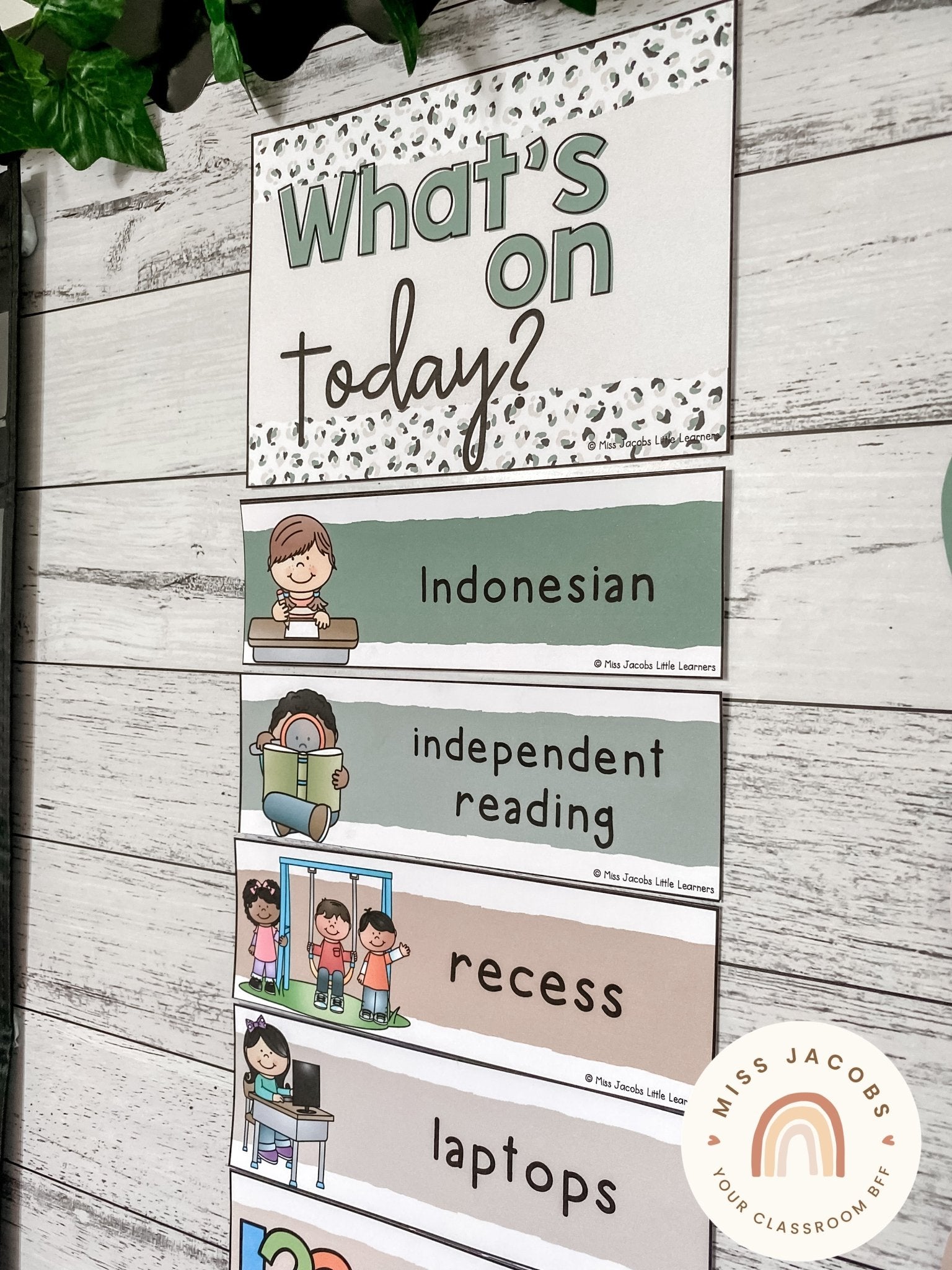 Visual Timetable Daily Schedule - Modern Jungle Classroom Decor