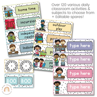 Visual Schedule - Spotty Pastel Classroom Theme - Miss Jacobs