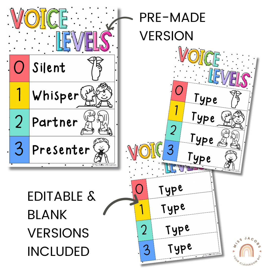 Voice Levels Chart - Spotty Bright Theme - Miss Jacobs - Default Title