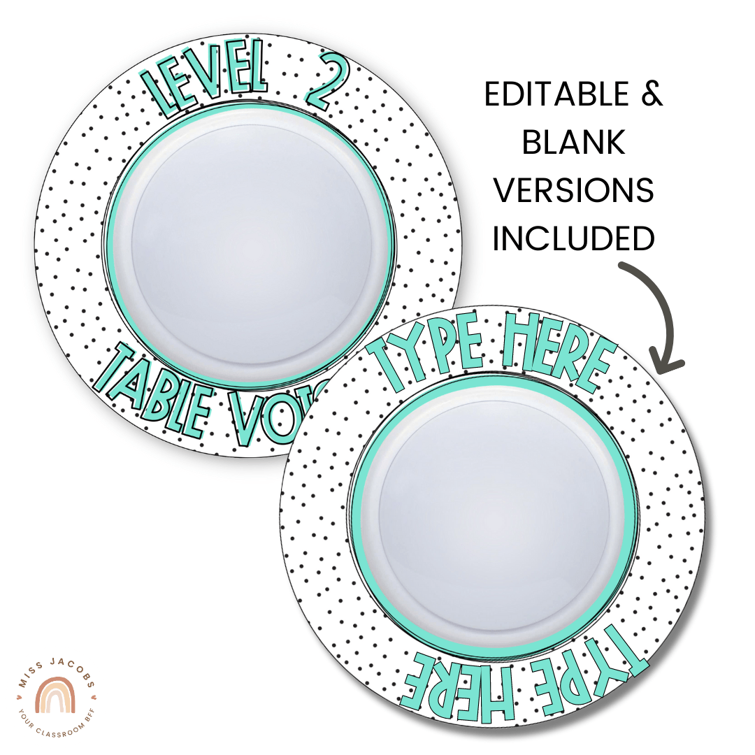 Voice Levels Chart - Spotty Bright Theme - Miss Jacobs