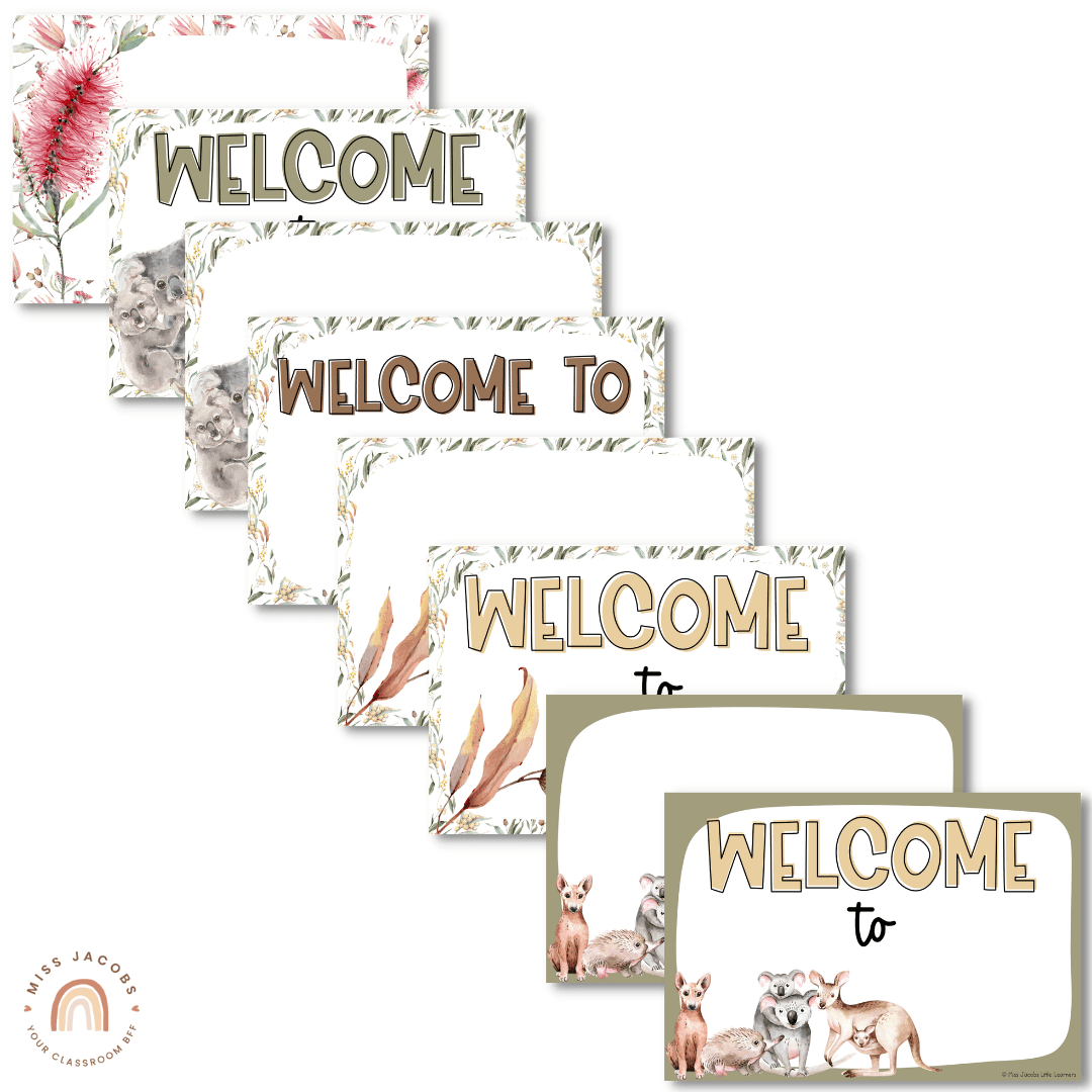 Welcome Sign - Australiana Classroom Theme - Miss Jacobs