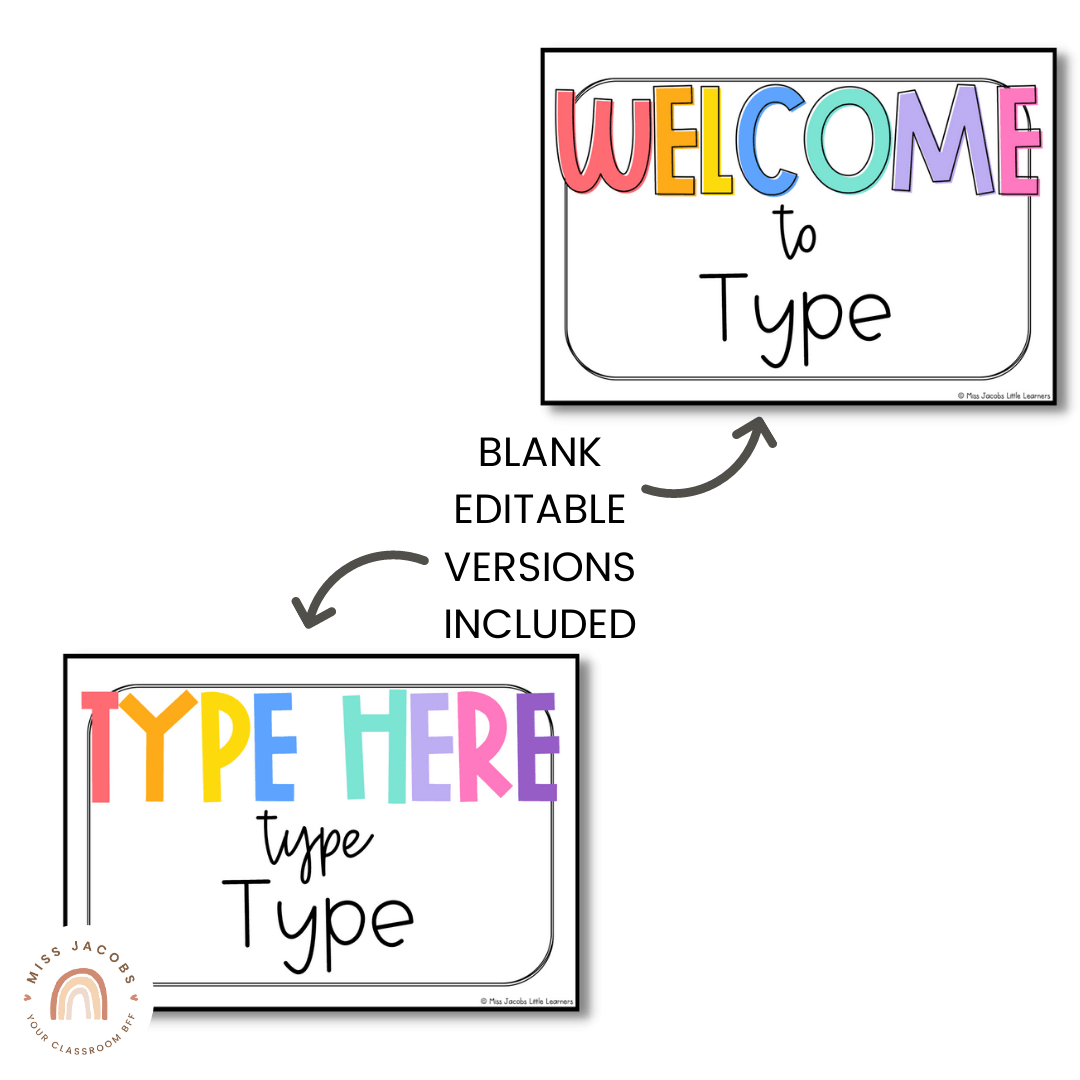 Welcome Posters | Brights | Classroom Decor