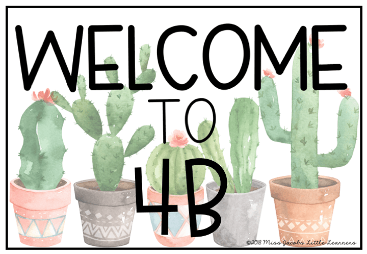 Welcome Sign | Classroom Decor | Cactus Theme