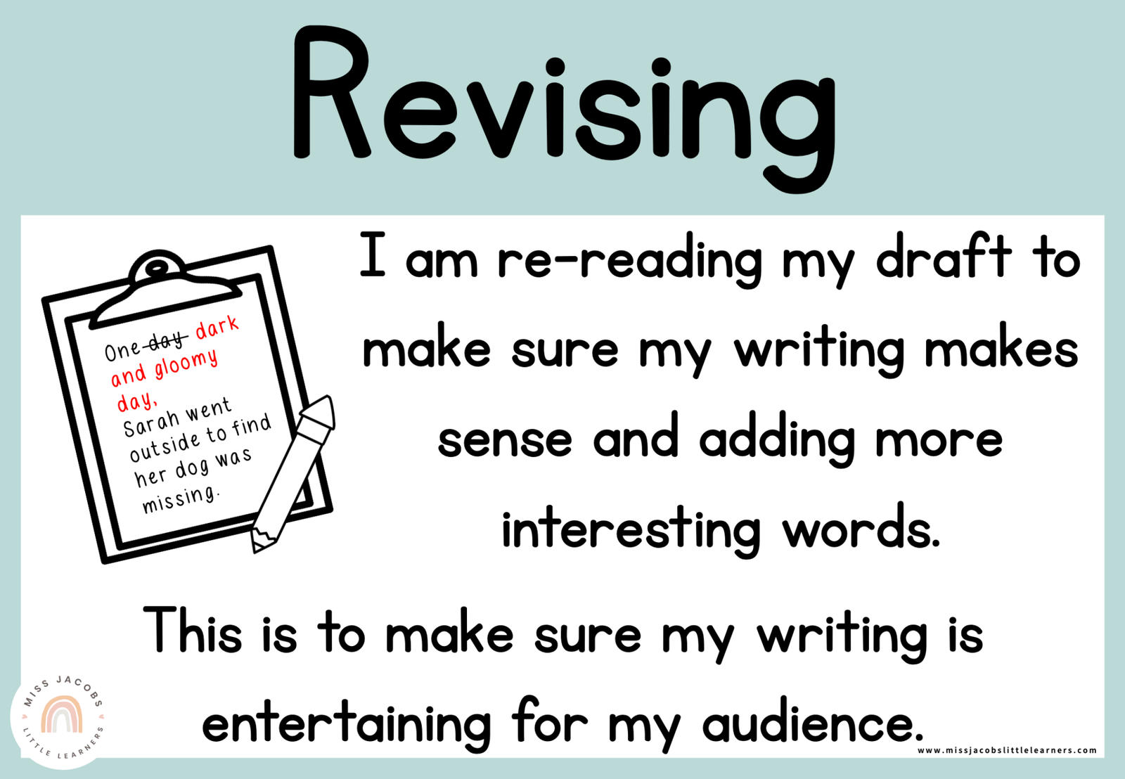 Writing Process Posters - Rainbow Calm Colors