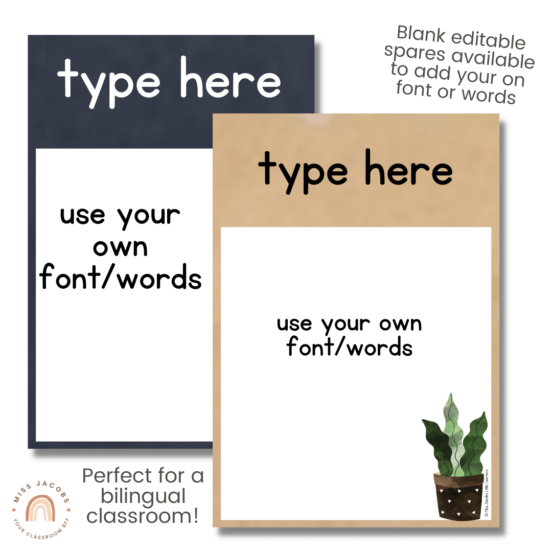 Writing Process Posters - Boho Plants Classroom Decor - Default Title
