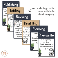 Writing Process Posters - Boho Plants Classroom Decor - Default Title